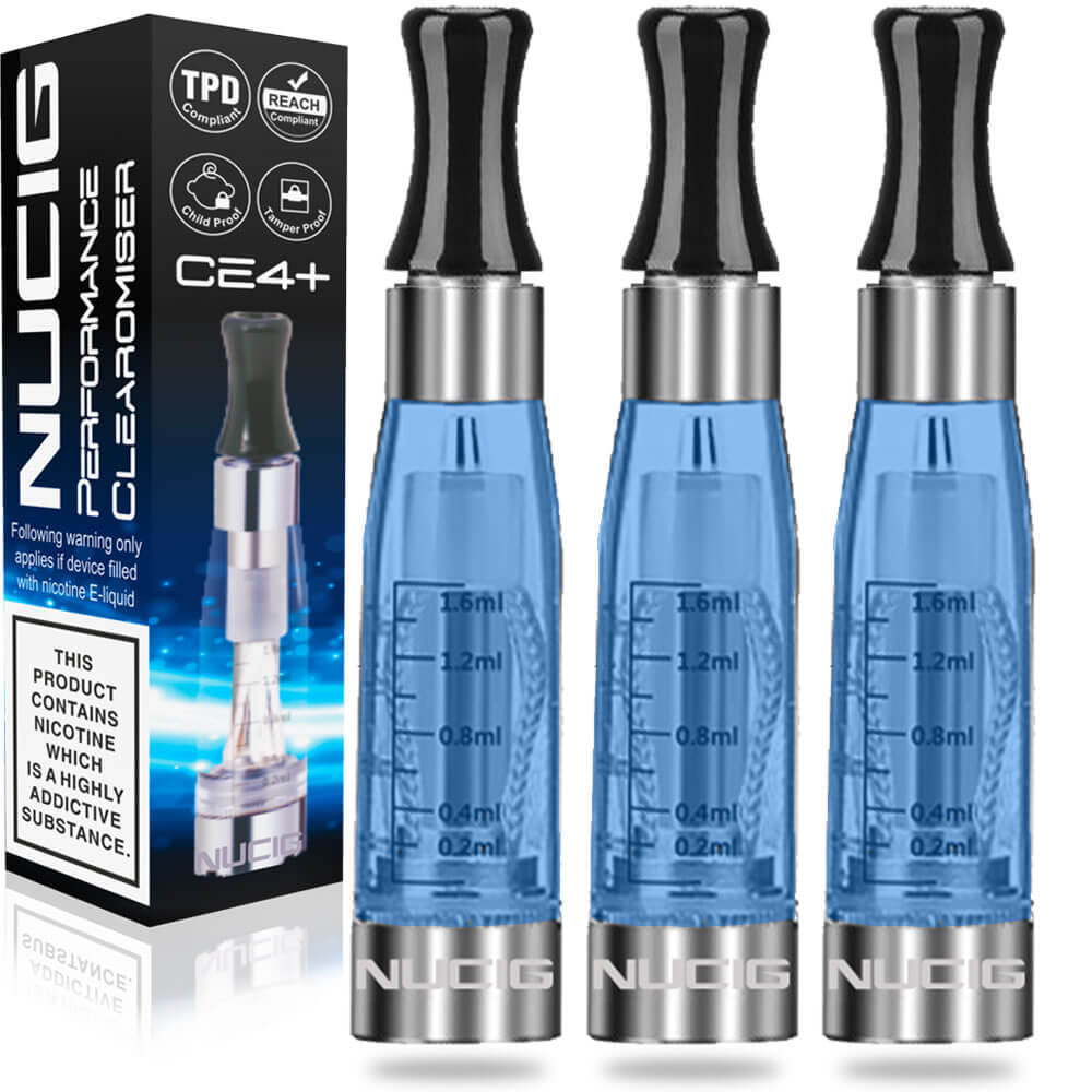 NUCIG CE Plus Clearomiser Tank - 3 x Blue | NUCIG